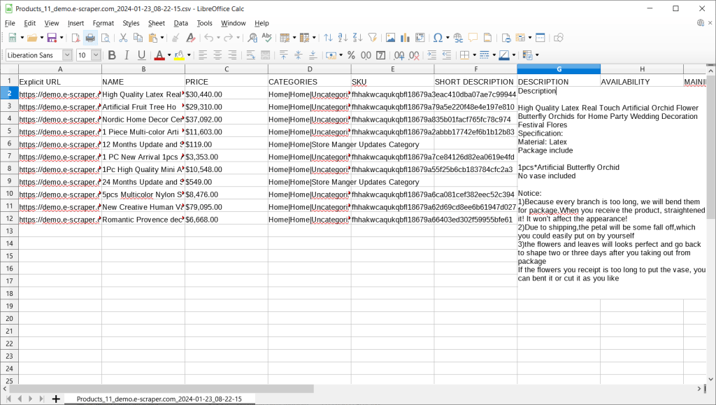 eScraper Smart Scan feature - extract product data with automatic fields detection - eScraper ...